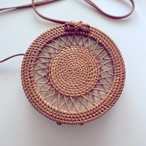 Bags | Round Rattan Bag For Women Handmade Wicker Woven Pursebeach ...